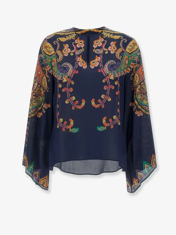Etro Multicolor Silk Shirt - Blue