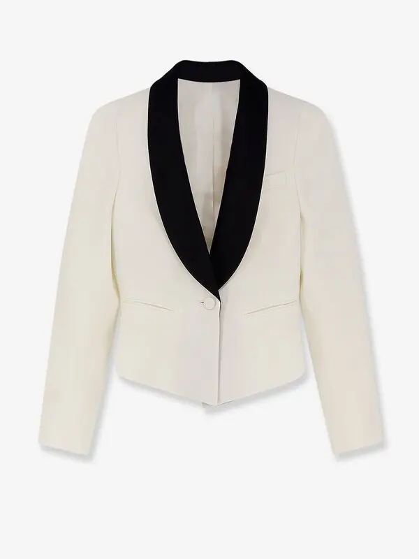 Alexander McQueen Wool Blazer With Satin Lapel - White