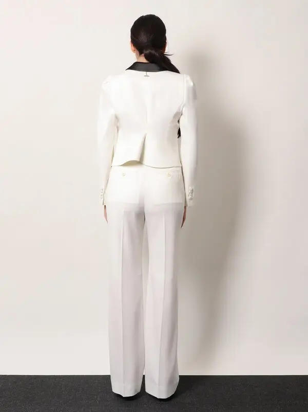 Alexander McQueen Wool Blazer With Satin Lapel - White