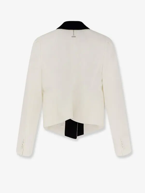 Alexander McQueen Wool Blazer With Satin Lapel - White