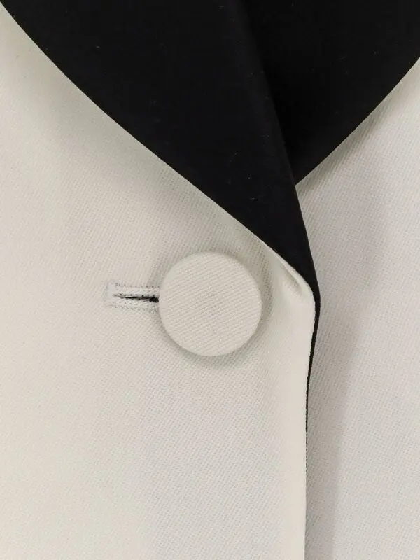 Alexander McQueen Wool Blazer With Satin Lapel - White
