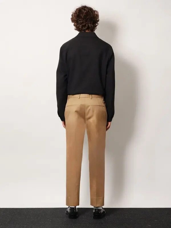 Gucci Cotton Trousers With Web Detail - Beige