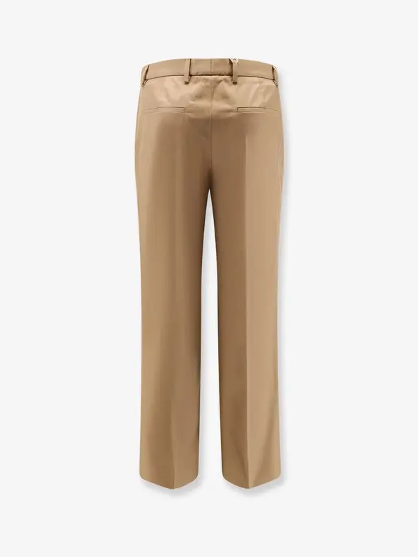 Gucci Cotton Trousers With Web Detail - Beige