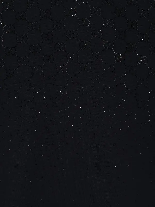 Gucci Short Wool Dress With Gg Crystals