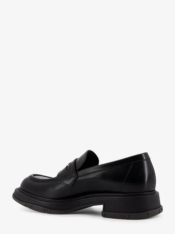 Gucci Leather Loafers With Gg Motif - Black