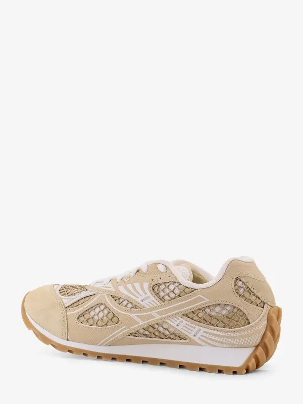 Bottega Veneta Orbit Mesh, Suede And Rubber Lace-up Sneakers - Beige