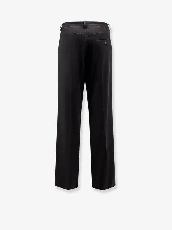 Balenciaga Straight Fit Cotton Trousers - Black