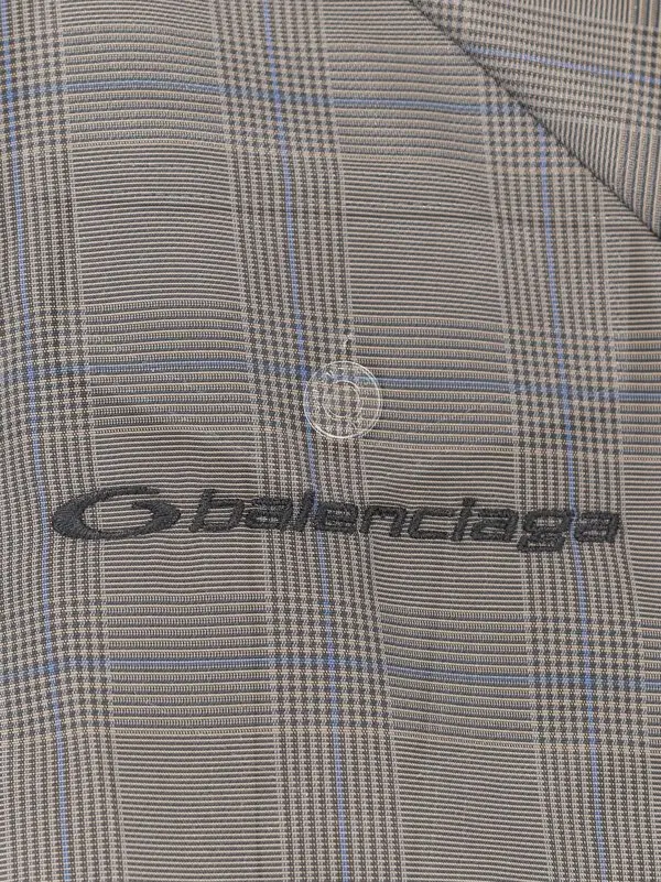 Balenciaga Madras Nylon Zip Up Jacket
