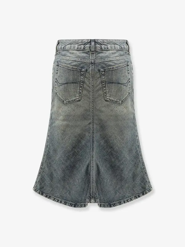 Balenciaga Denim Midi Skirt - Blue