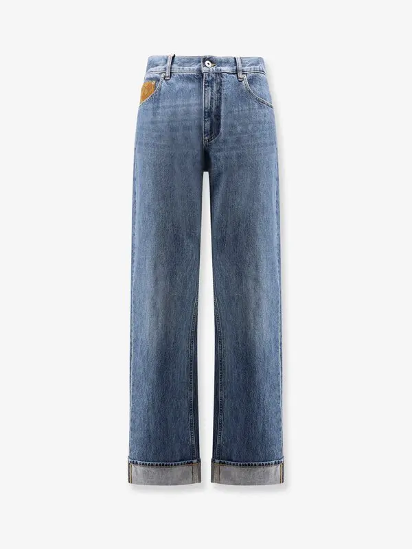 Bottega Veneta Wide Leg Turn Up Jeans