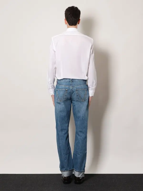 Bottega Veneta Wide Leg Turn Up Jeans