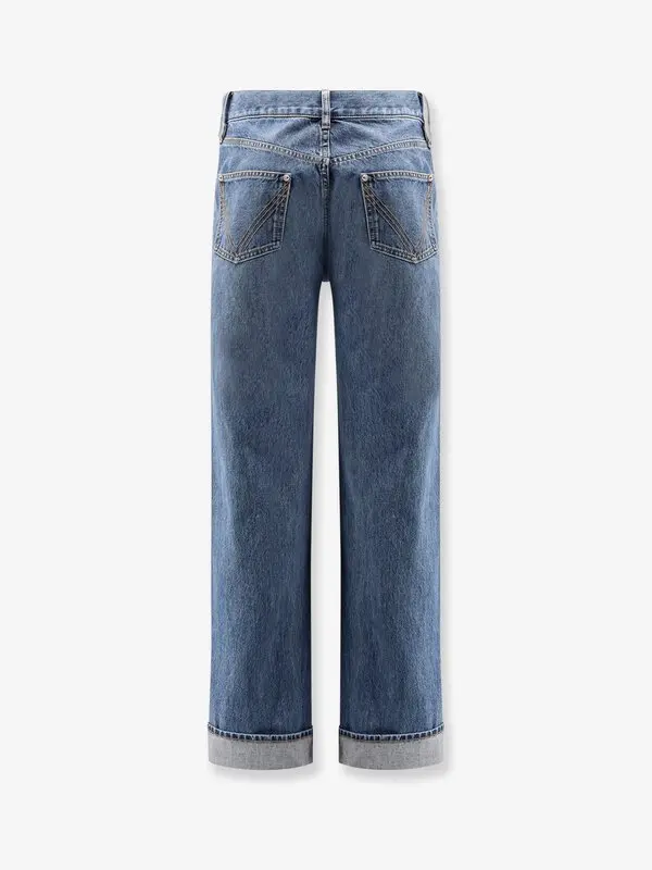 Bottega Veneta Wide Leg Turn Up Jeans