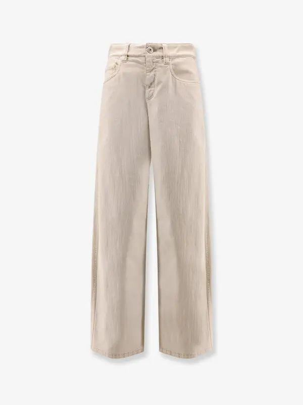 Brunello Cucinelli Loose Barrel Jean Denim - Beige