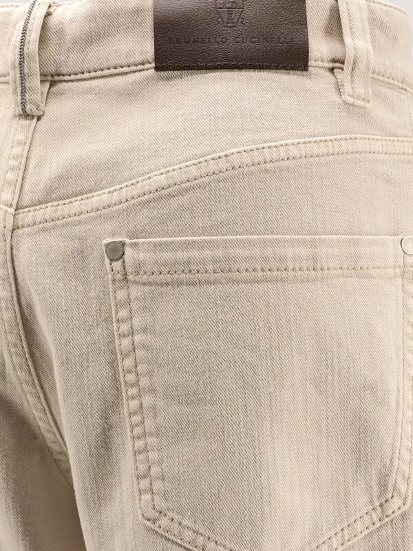 Brunello Cucinelli Loose Barrel Jean Denim - Beige