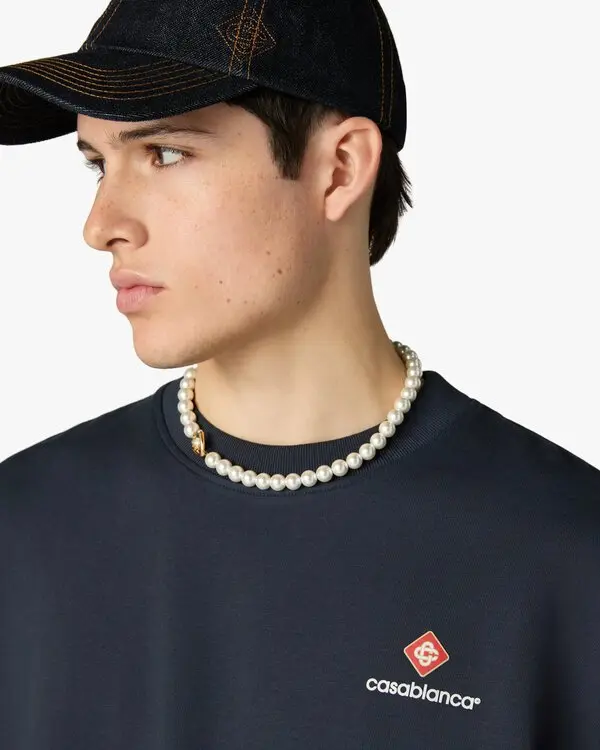 Casablanca Navy Sport Type Oversized Short Sleeve T-shirt - Multicolor