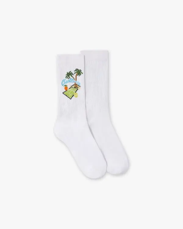 Casablanca Astral Plane Crew Socks - White