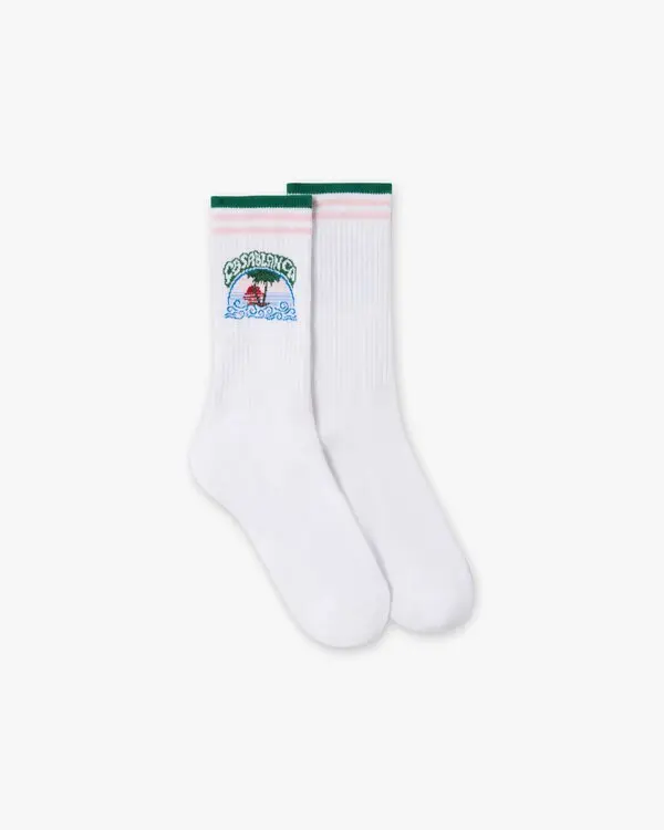 Casablanca Palm Tree Emblem Socks - Green