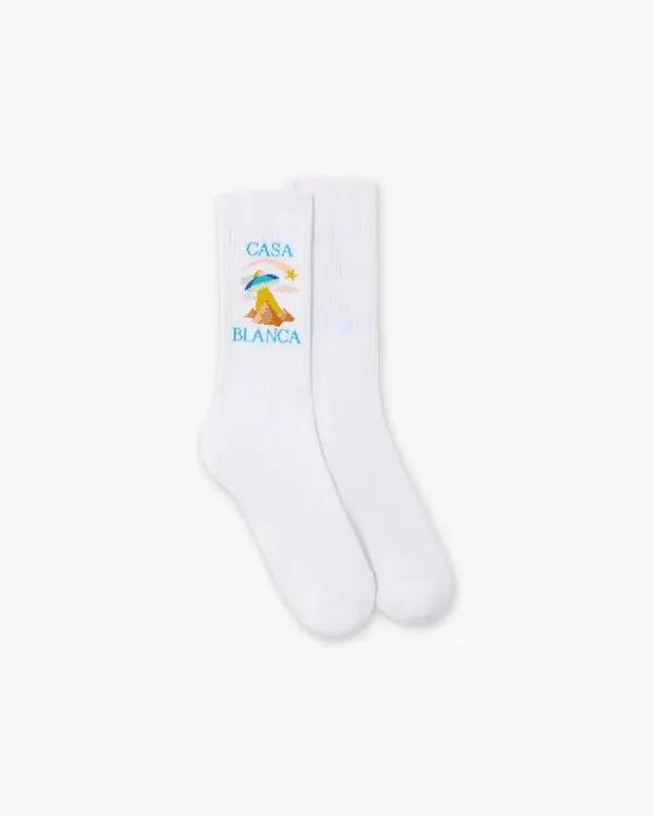 Casablanca Phantasmagoria Crew Socks - White