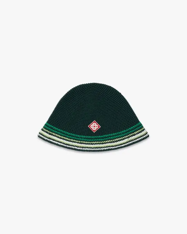 Casablanca Green Striped Crochet Hat - Multicolor