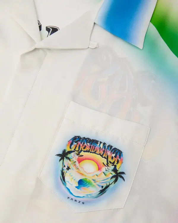 Casablanca Multicolour Airspray Short Sleeve Silk Shirt