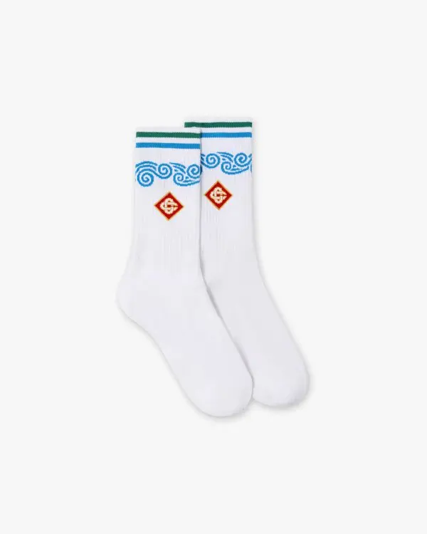 Casablanca Casa Wave Crew Socks - White