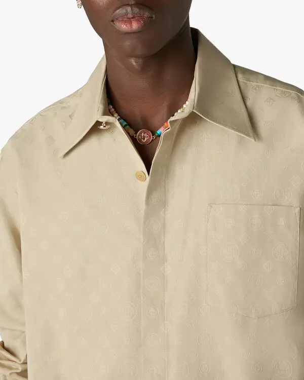 Casablanca Beige Monogram Long Sleeve Shirt