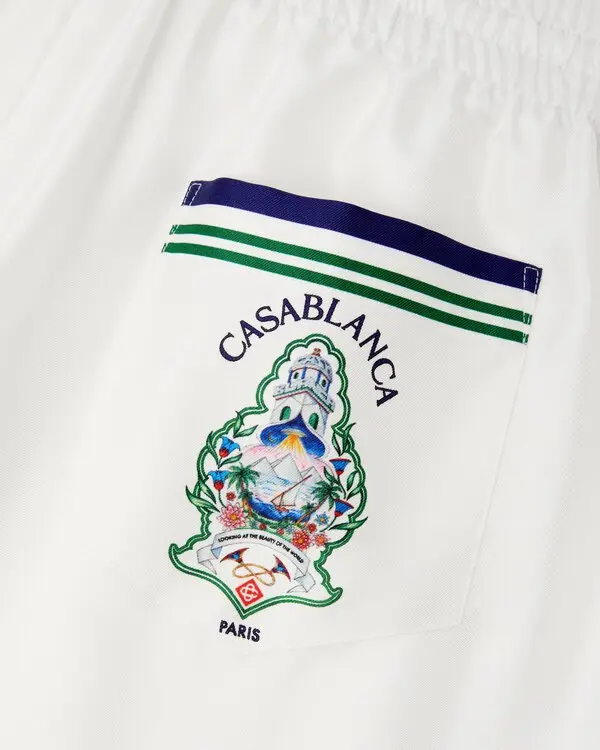 Casablanca Hotel Emblem Silk Shorts