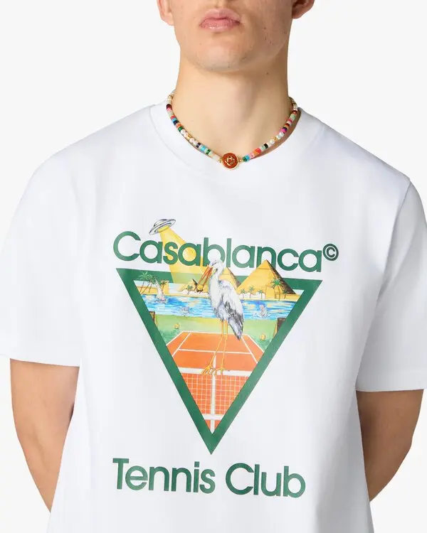 Casablanca Tennis Club Icon Pyramid Abduction Short Sleeve T-shirt