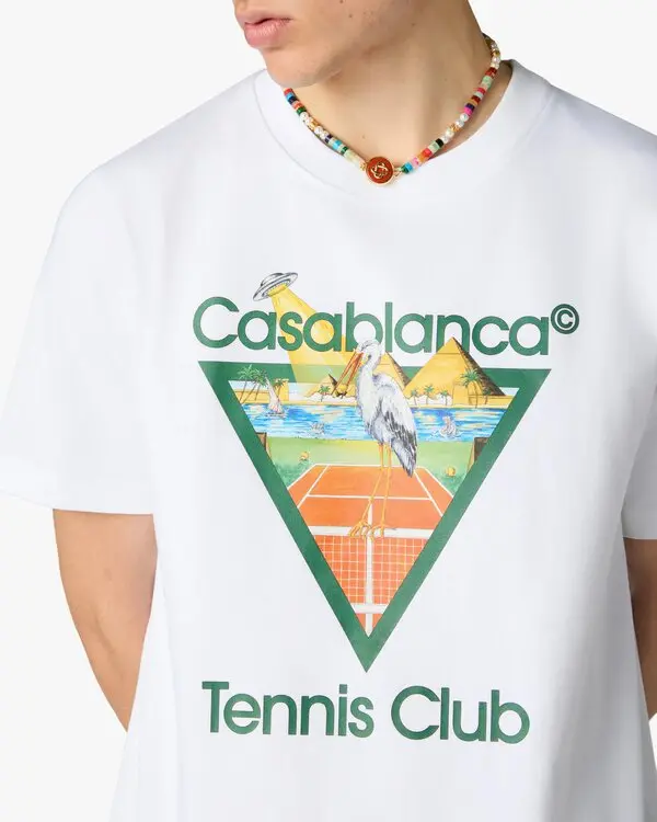 Casablanca Tennis Club Icon Pyramid Abduction Short Sleeve T-shirt