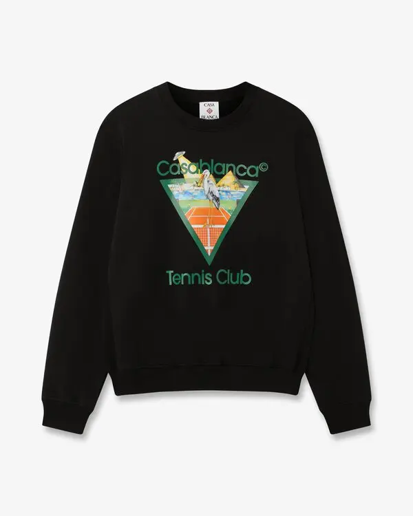 Casablanca Tennis Club Icon Pyramid Abduction Sweatshirt - Black