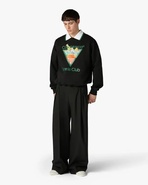 Casablanca Tennis Club Icon Pyramid Abduction Sweatshirt - Black