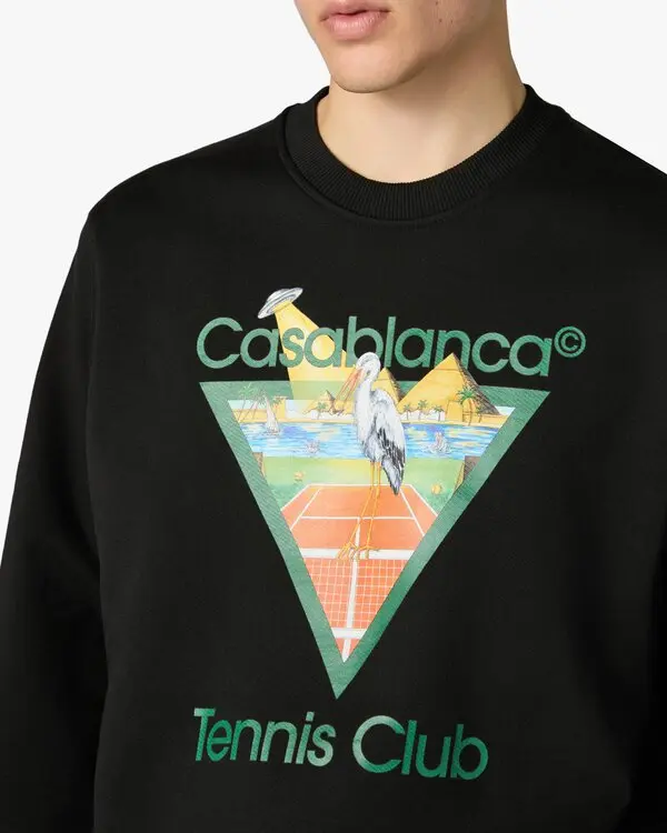 Casablanca Tennis Club Icon Pyramid Abduction Sweatshirt - Black