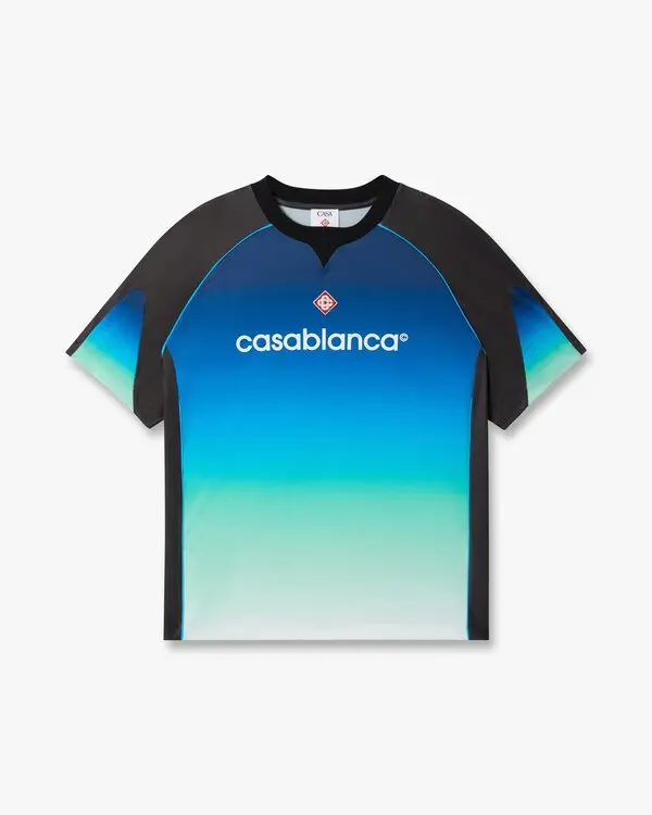 Casablanca Blue & Gradient Short Sleeve Football Shirt