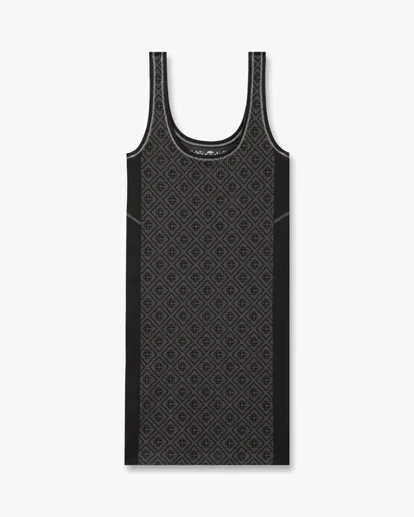 Casablanca Grey Seamless Monogram Mini Dress