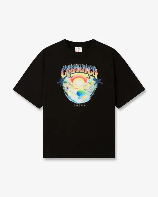 Casablanca Airspray Oversized Short Sleeve T-shirt - Black