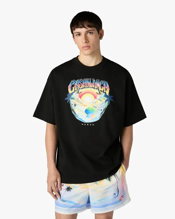 Casablanca Airspray Oversized Short Sleeve T-shirt - Black