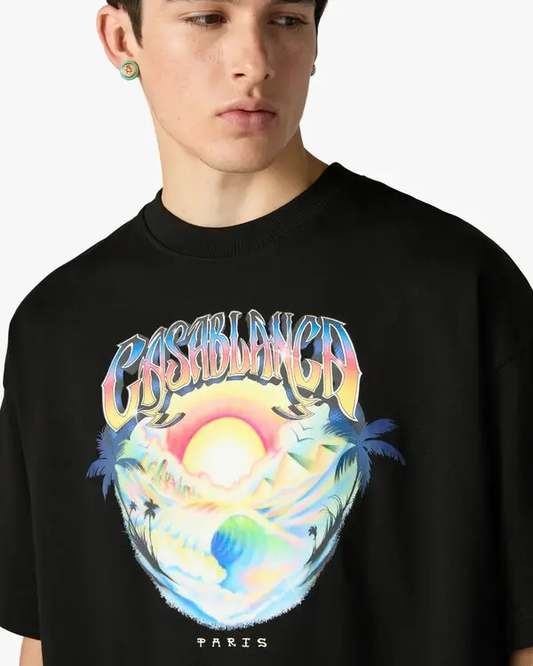 Casablanca Airspray Oversized Short Sleeve T-shirt - Black