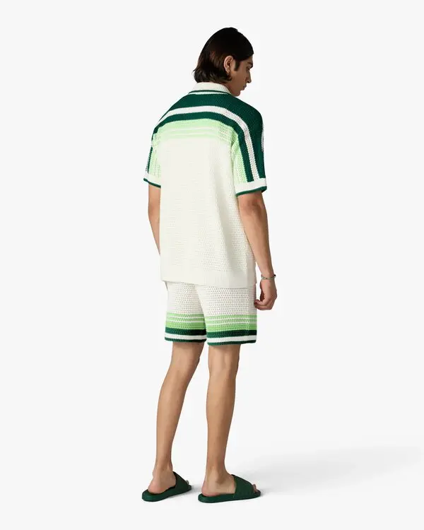 Casablanca Tennis Stripe Crochet Shorts