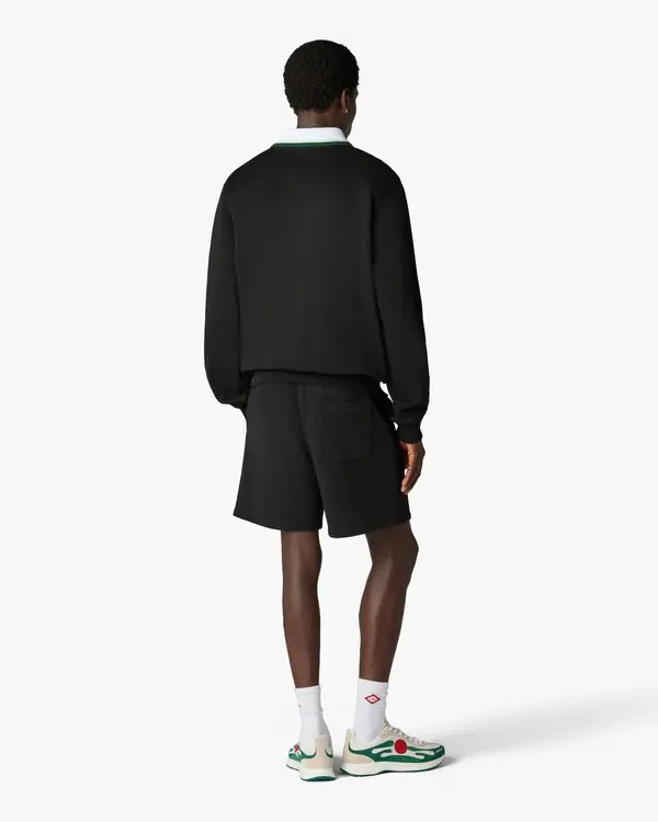 Casablanca Tennis Club Embroidered Sweatshorts - Black