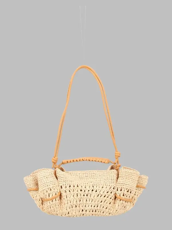Hereu Raffia Tote Bag With Lambskin Handle