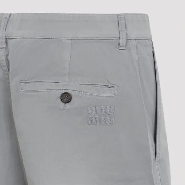 Miu Miu Cotton Trousers - Silver