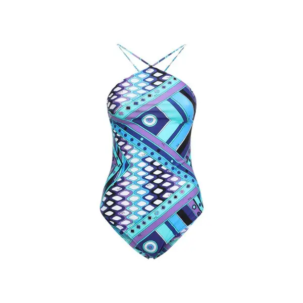 Emilio Pucci Swirl Print One-piece Swimsuit - Blue