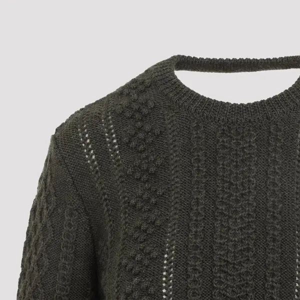 JIL SANDER Cable-knit Cropped Wool Sweater
