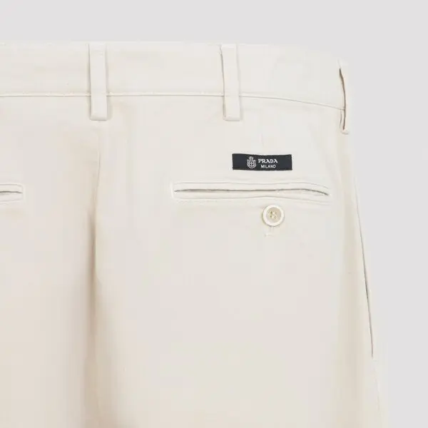 Prada Wide-leg Cotton Trousers With Distressed Finish - Multicolor