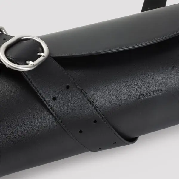 JIL SANDER Cannolo Shoulder Bag - Black