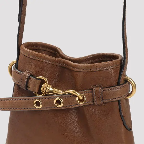 Miu Miu Nappa Leather Pouch With Adjustable Strap - Brown