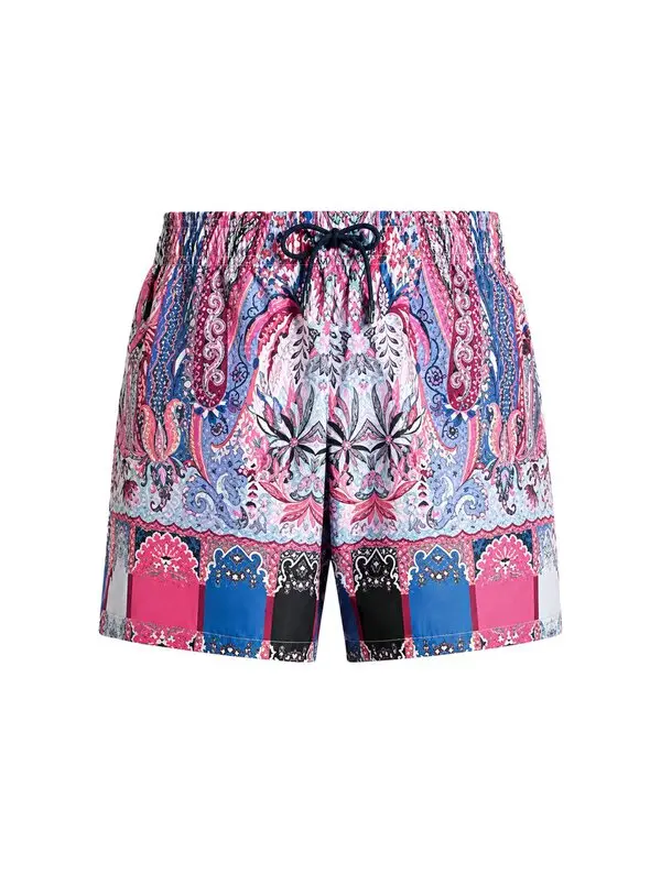 Etro Swim Shorts With Placed Floral Paisley Print - Multicolor