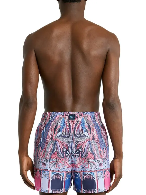 Etro Swim Shorts With Placed Floral Paisley Print - Multicolor