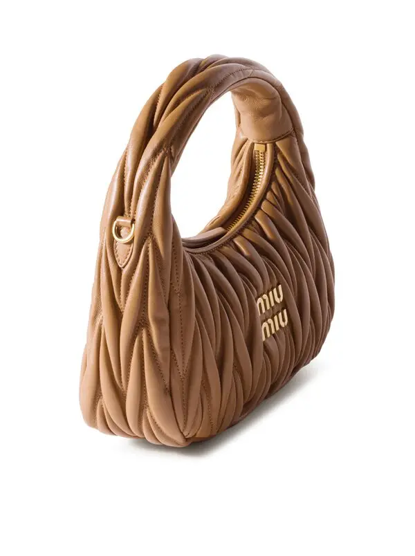 Miu Miu Wander Hobo Bag In Matelassé Nappa Leather - Multicolor