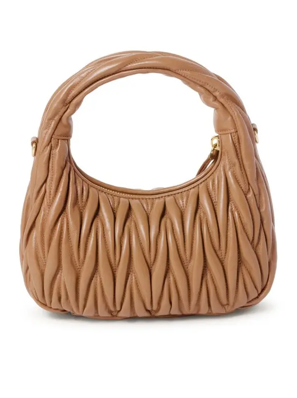 Miu Miu Wander Hobo Bag In Matelassé Nappa Leather - Multicolor